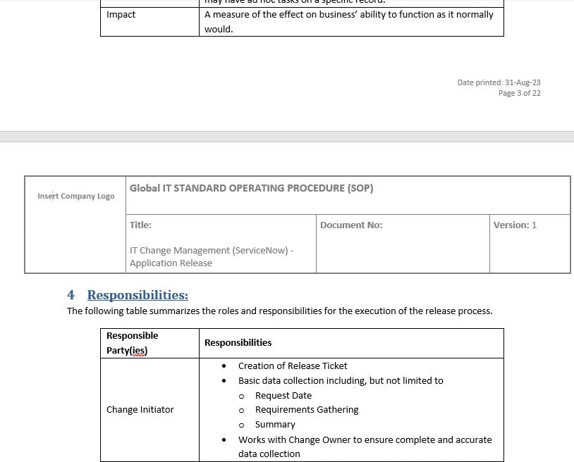 SOP IT Change Management - Application release – GMPWebSource